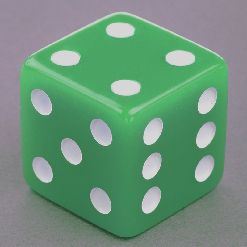 D6, 12mm Green Dice