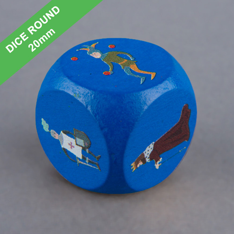 Custom D6 20mm Wooden Blue Dice