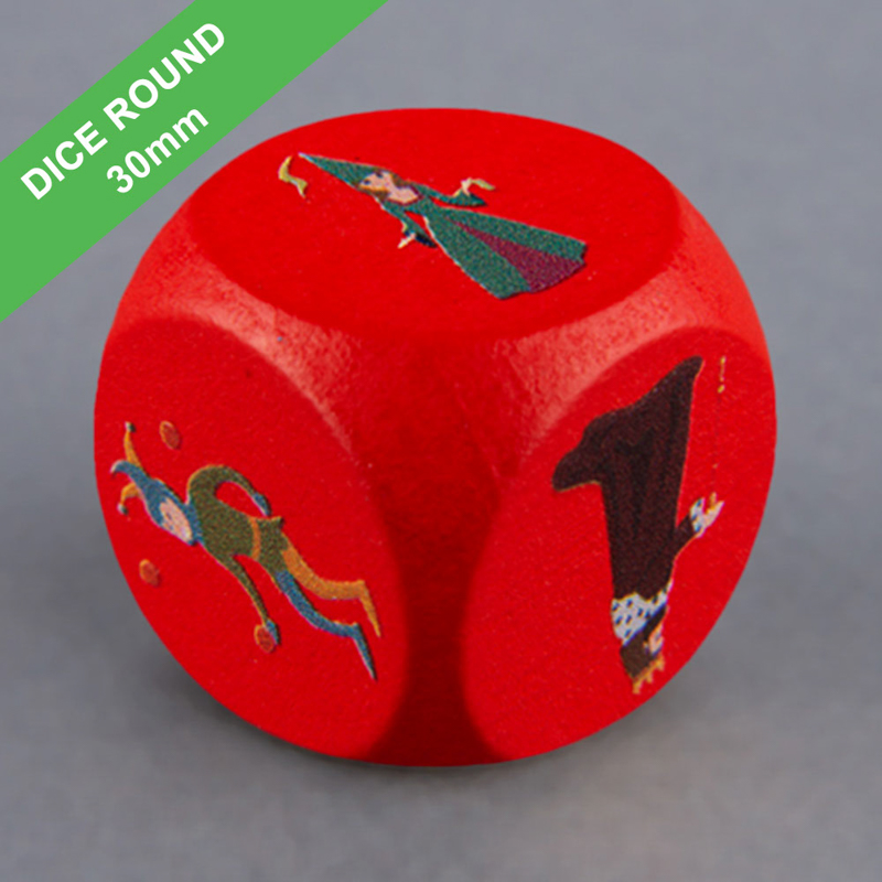 Custom D6 30mm Wooden Red Dice