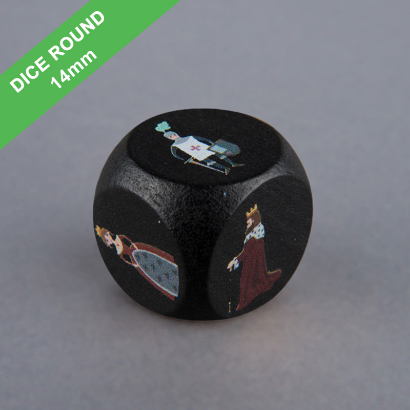 Custom D6 14mm Wooden Black Dice