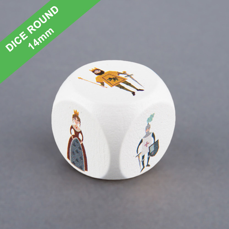 Custom D6 14mm Wooden White Dice