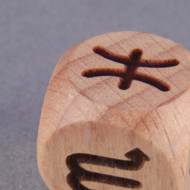 D6 16mm Wooden Engraved Dice (Rounded corners)