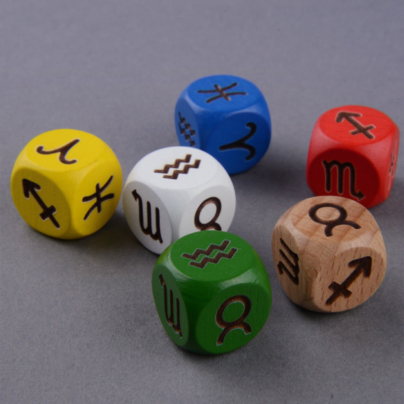 D6 16mm Wooden Engraved White Dice (Rounded corners)