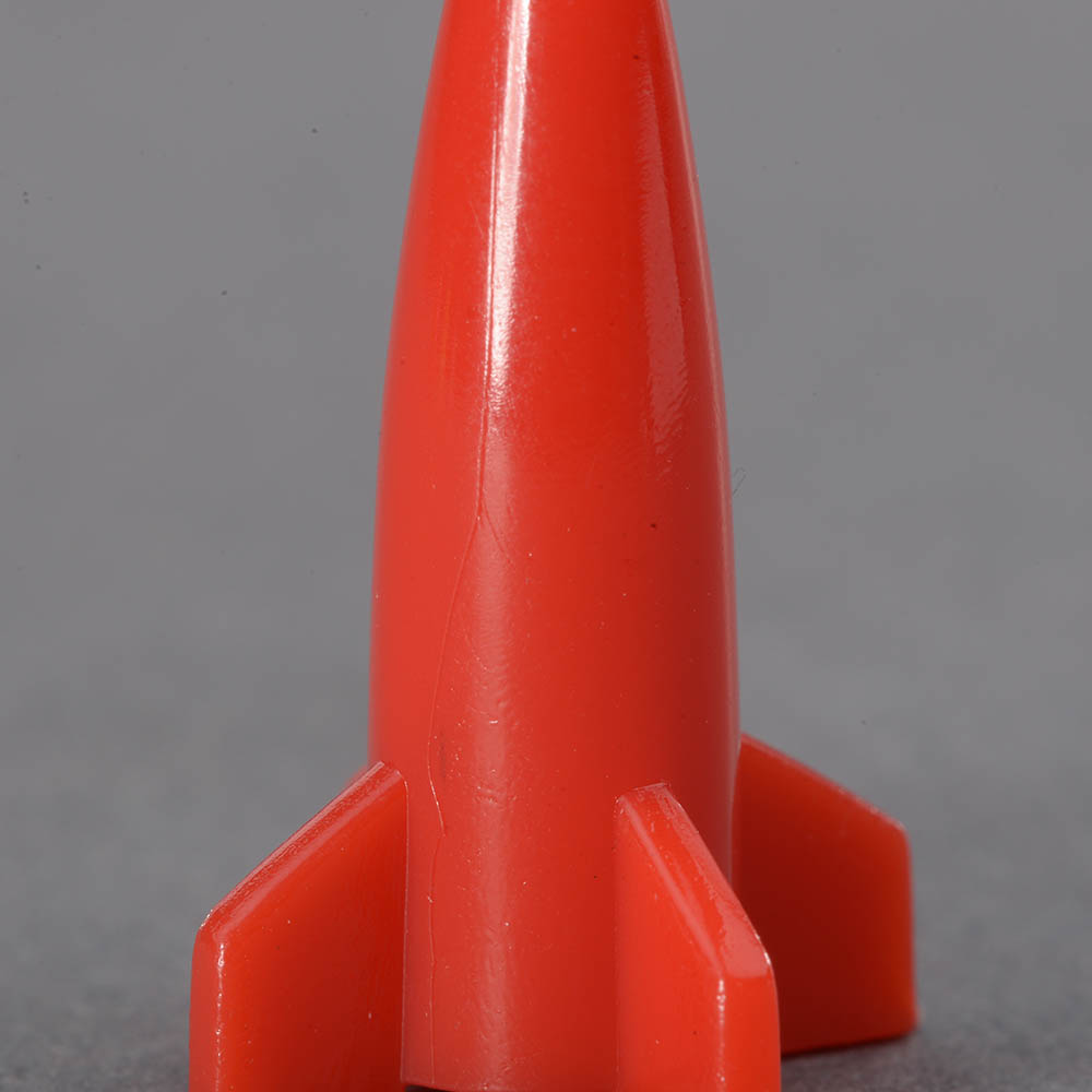 25X12mm Rocket Shape Plastic Pawn Red