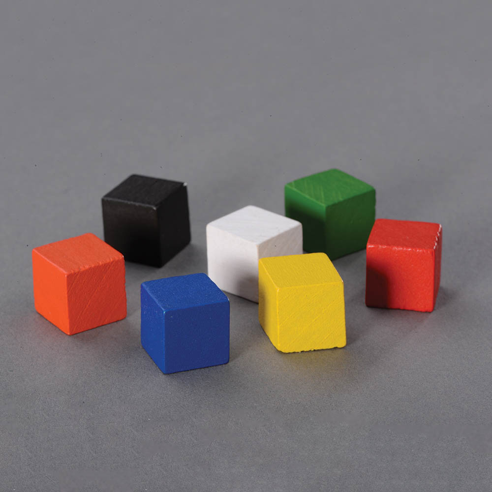 Wooden Cube Blue 10mm