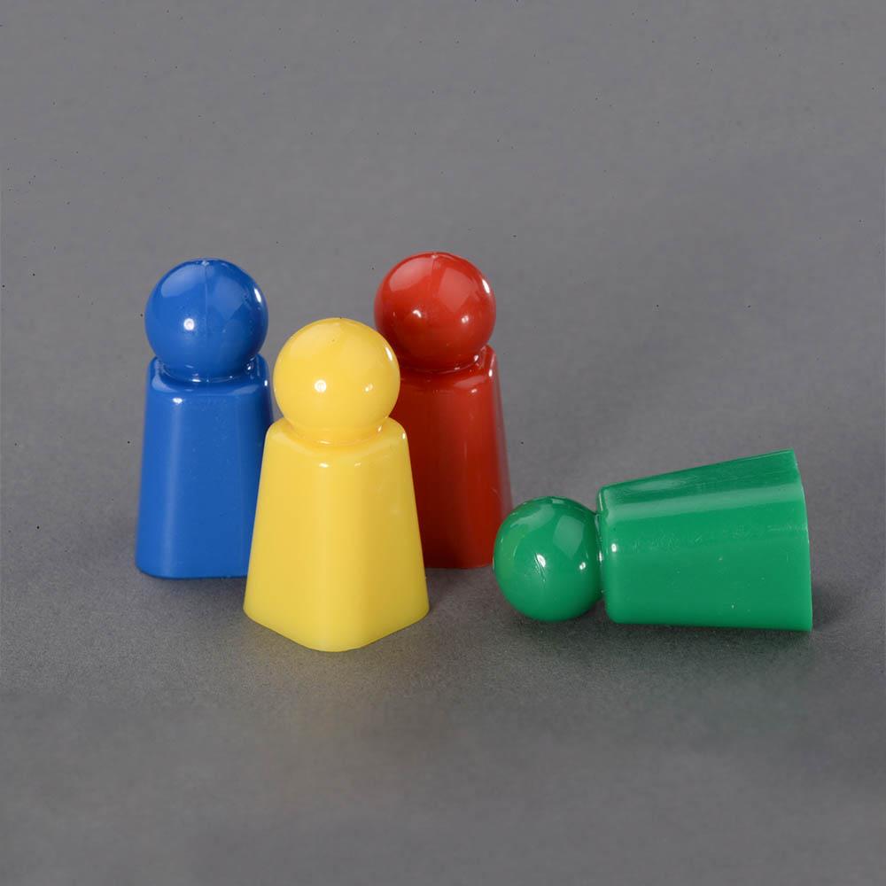 Round Head &Square Bottom Plastic Pawn Red