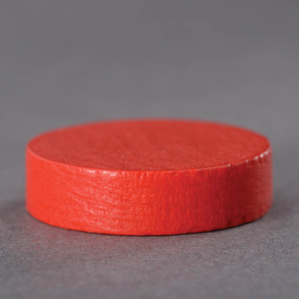 15X15X4mm Wooden Disc Red