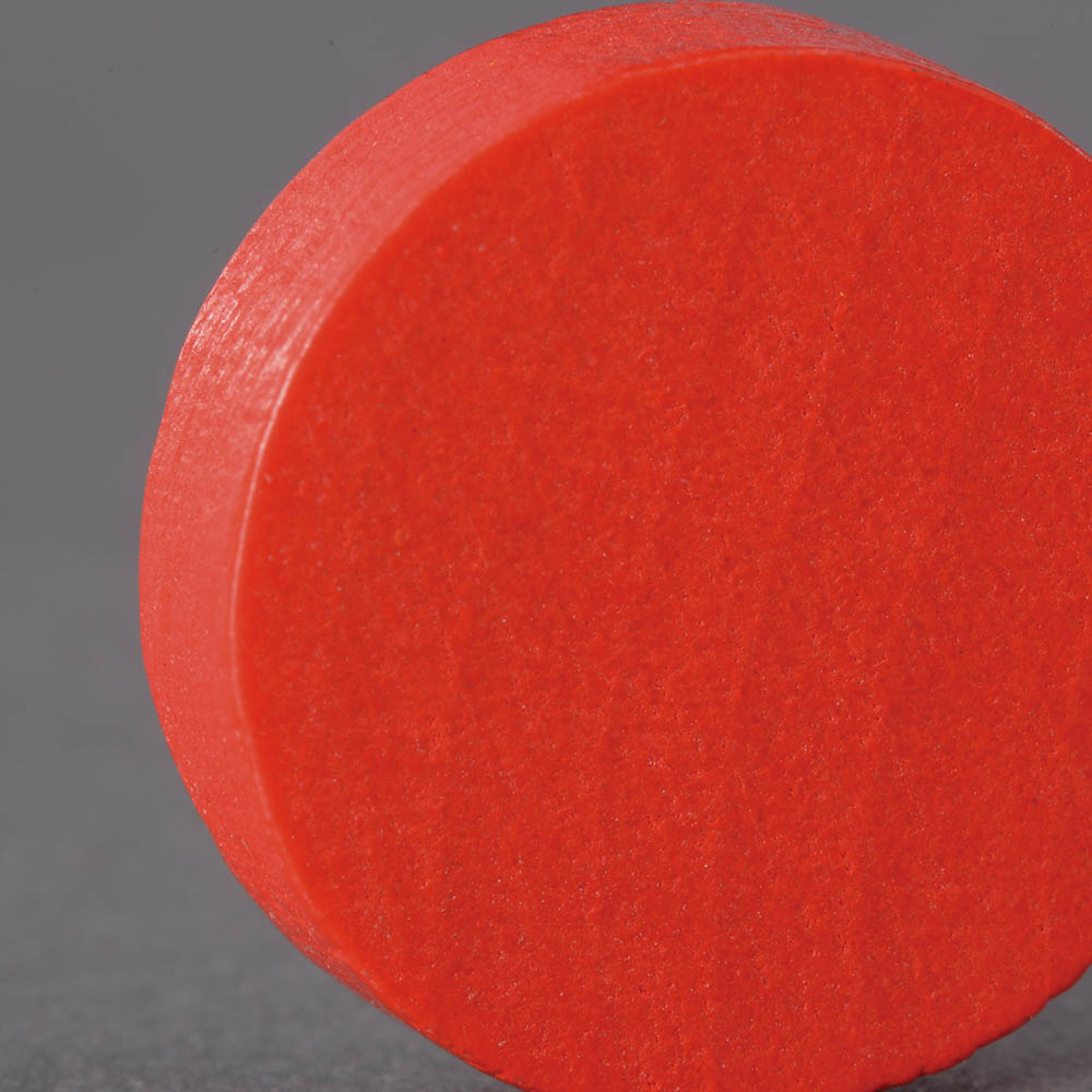 15X15X4mm Wooden Disc Red