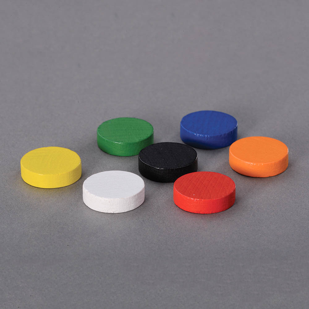 15X15X4mm Wooden Disc Red