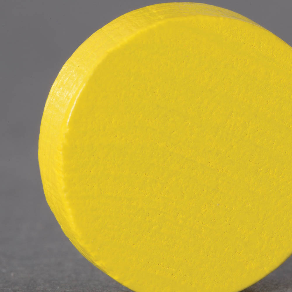15X15X4mm Wooden Disc Yellow