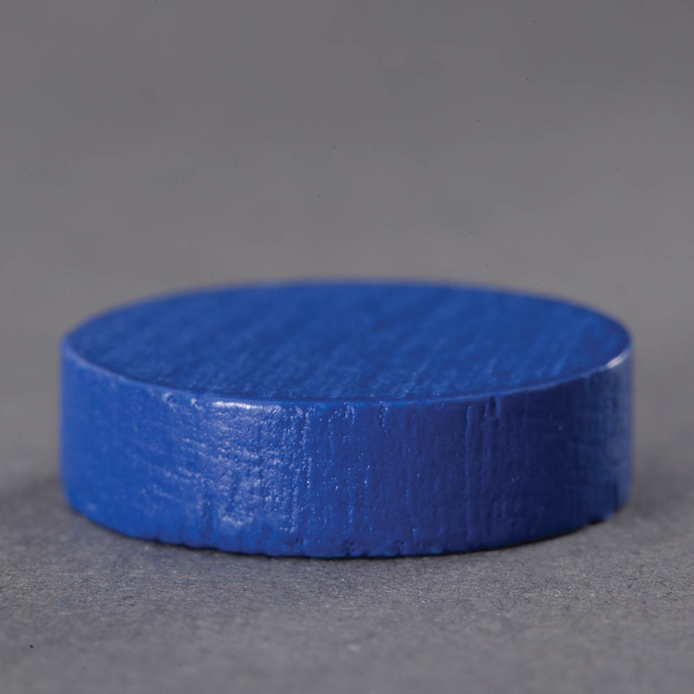 15X15X4mm Wooden Disc Blue