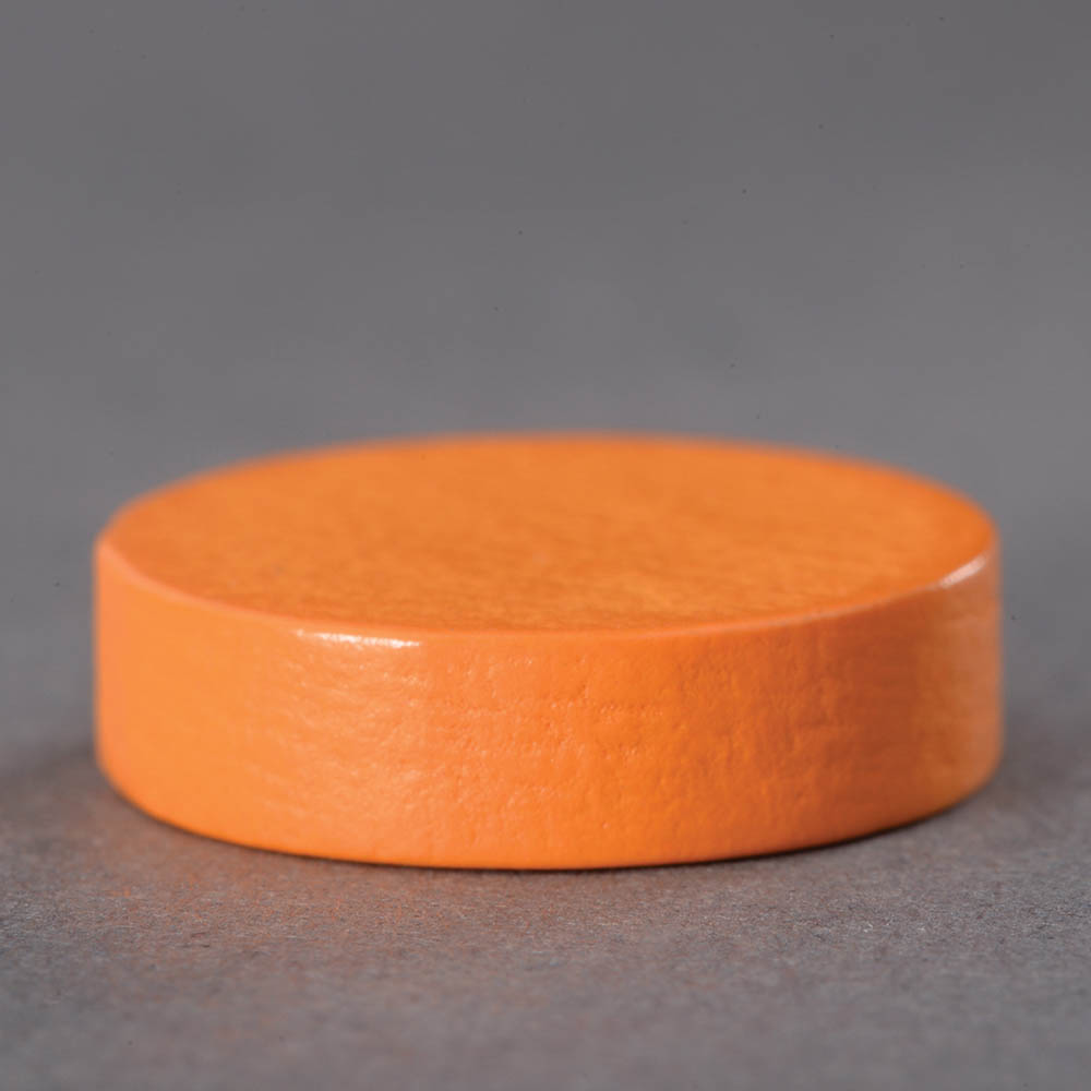 15X15X4mm Wooden Disc Orange