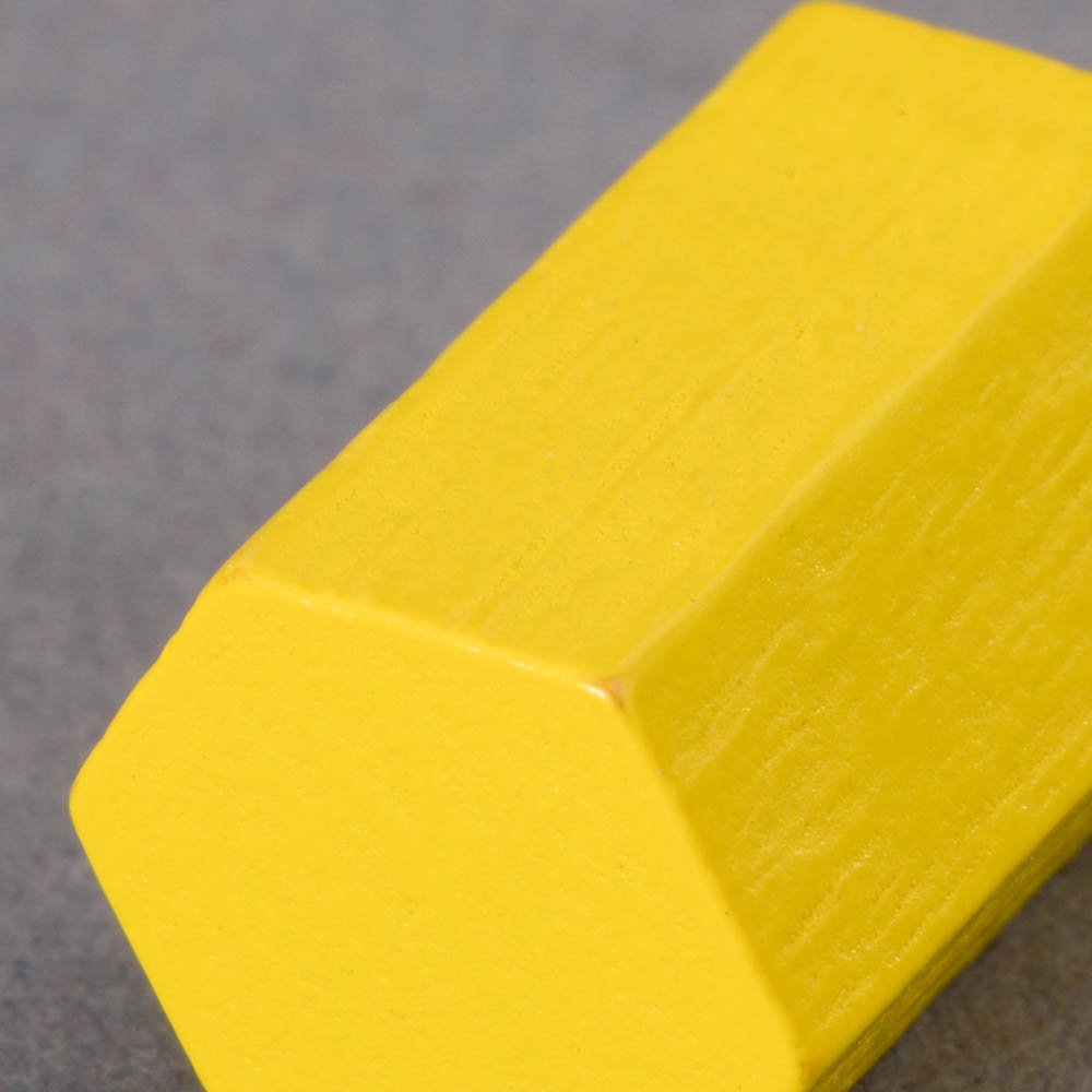 15mm Wooden Hexagonal Cylinder Yellow
