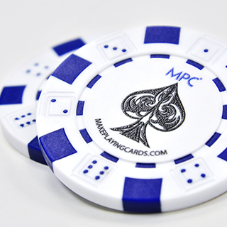 Custom Striped Dice Poker Chip In Yellow