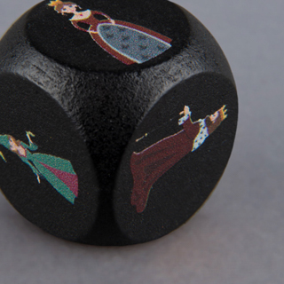 Custom D6 14mm Wooden Black Dice
