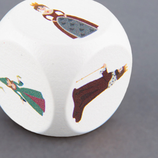 Custom D6 14mm Wooden White Dice