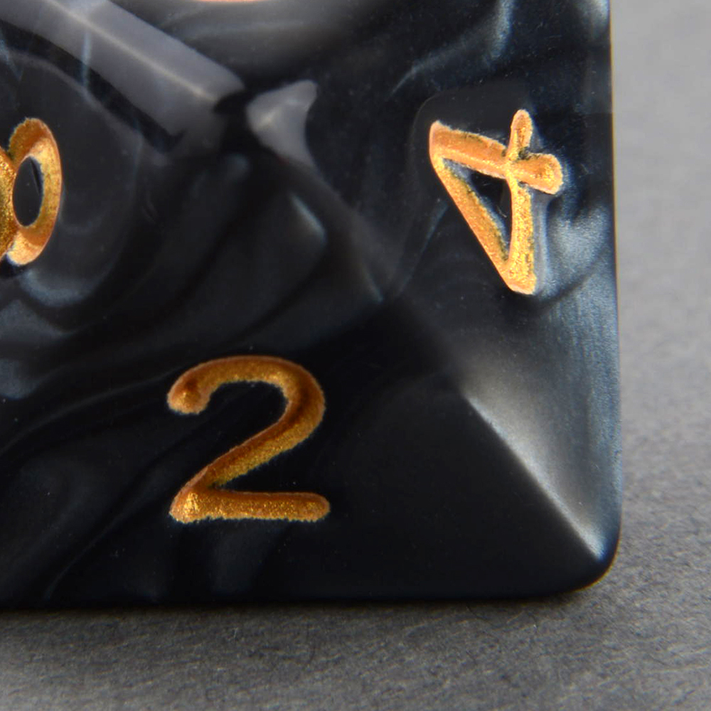 Black and White D8 Marble Dice