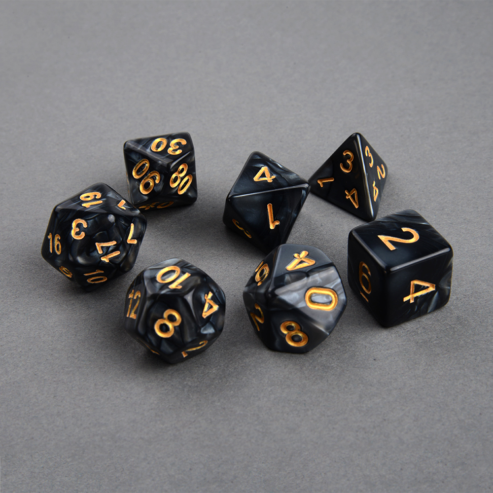 Black and White D12 Marble Dice