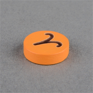 15x15x4mm Wooden Engraved Disc Orange (1 side)