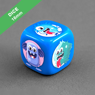 Custom Rounded Corner Blue Dice 16mm