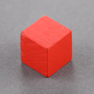 12mm Wooden Cube Red