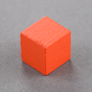 12mm Wooden Cube Orange