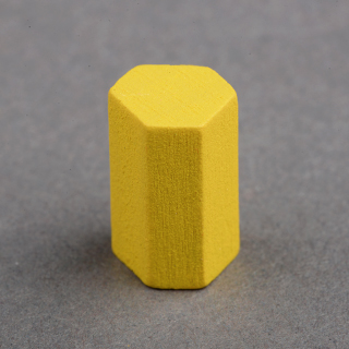 15mm Wooden Hexagonal Cylinder Yellow