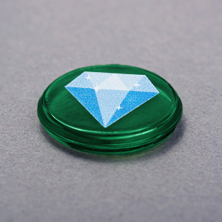 18mm Custom Crystal Plastic Token Green