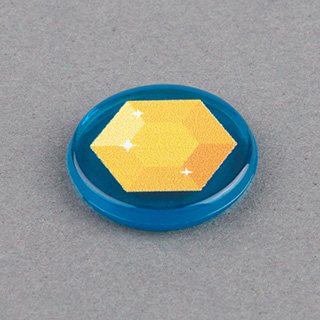 18mm Custom Crystal Plastic Token Blue