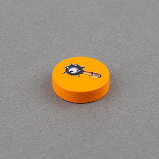 15x15x4mm Wooden Disc Orange