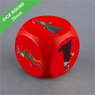 Custom D6 20mm Wooden Red Dice
