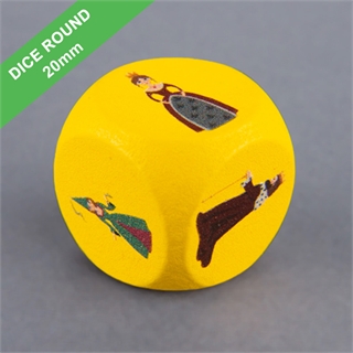 Custom D6 20mm Wooden Yellow Dice