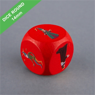 Custom D6 14mm Wooden Red Dice