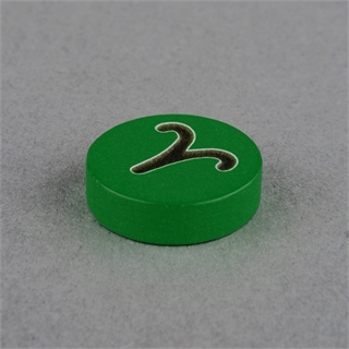 15x15x4mm Wooden Engraved Disc Green (1 side)
